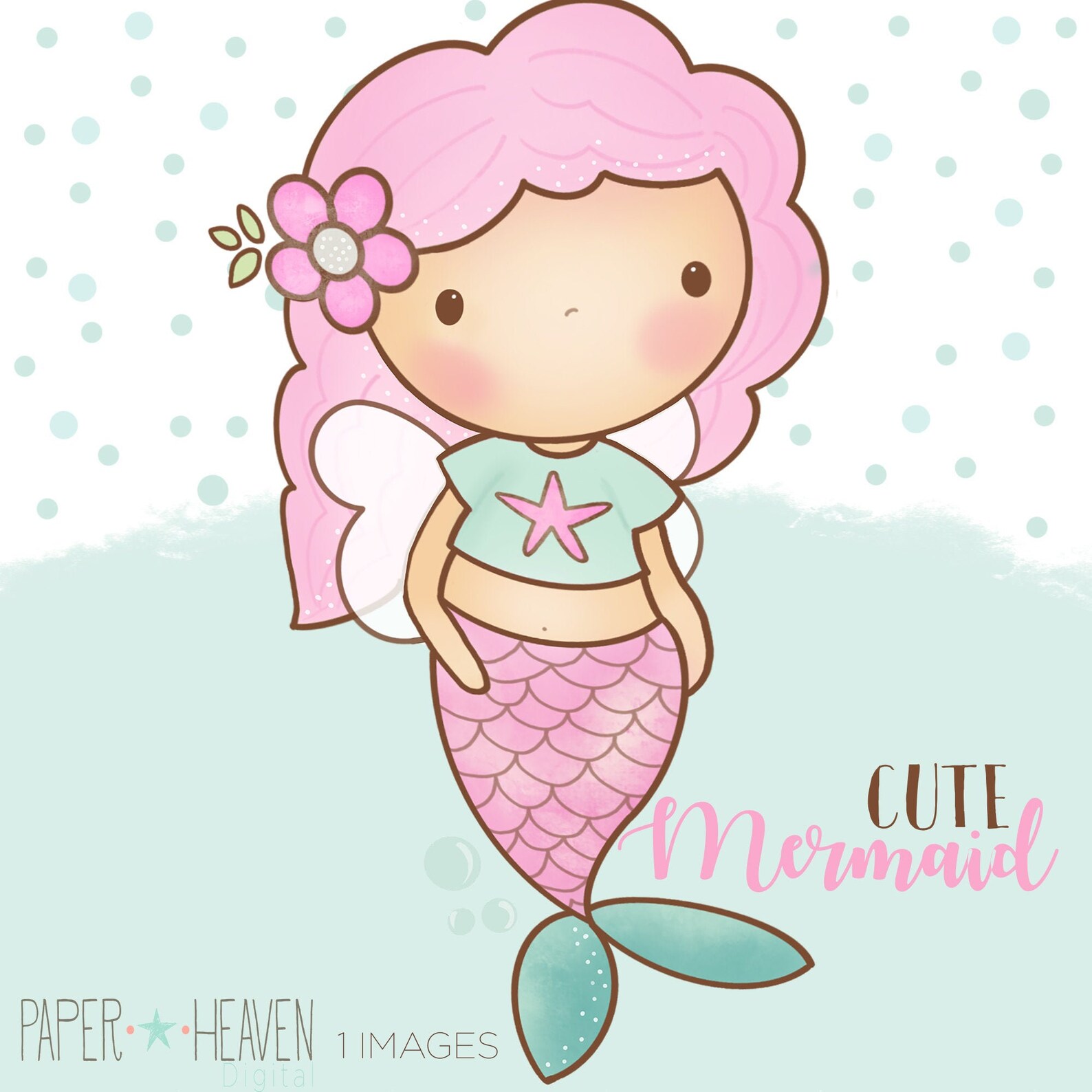 Mermaid Clipart, Mermaids Clip Art, Mermaid Clipart, Sea, Ocean, Fish ...