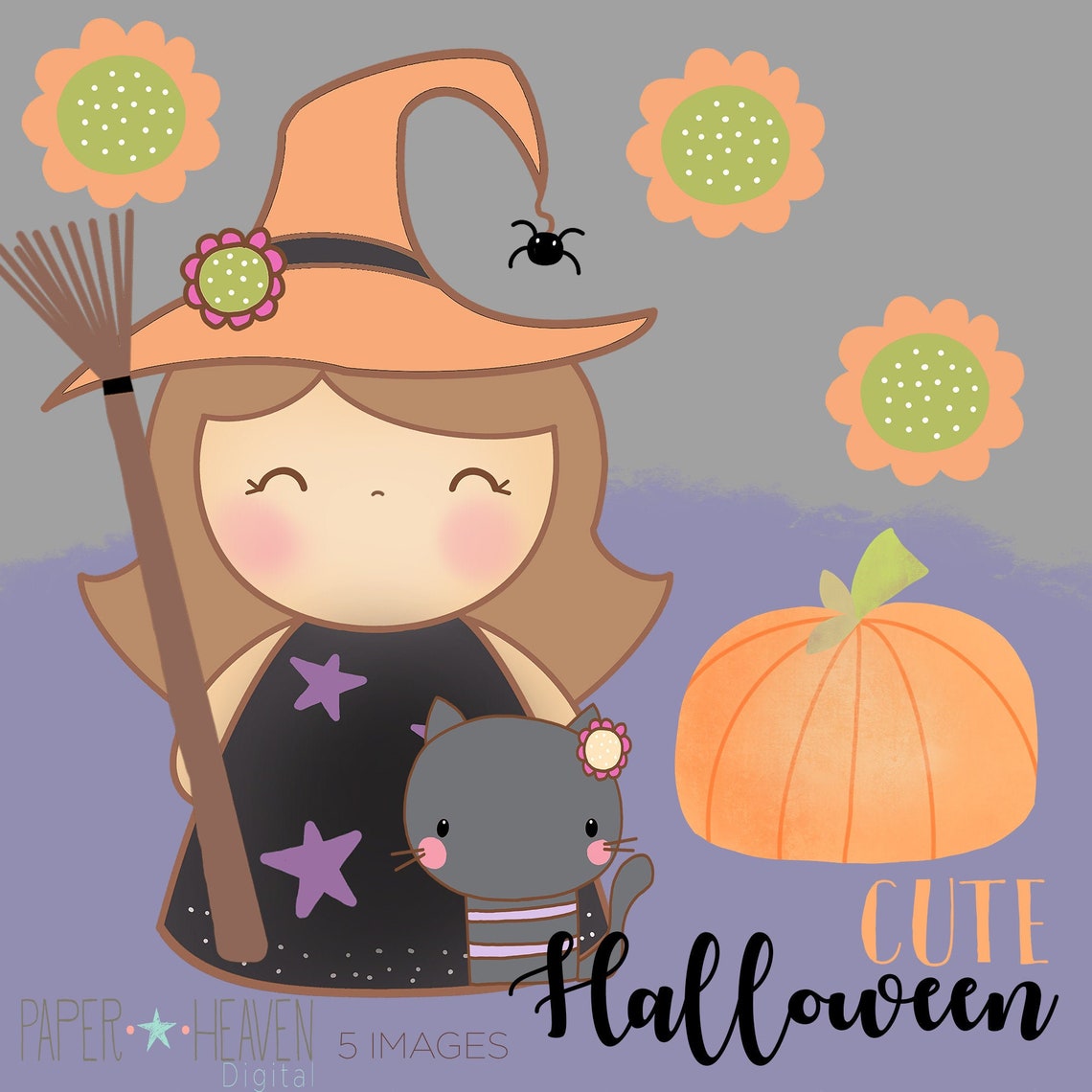 Cute Witch Clipart Witch Clipart Cute Halloween Clipart - Etsy