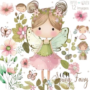 Fairy Clipart, Cute Girl Clipart, Spring Clipart, Flowers Clipart ...