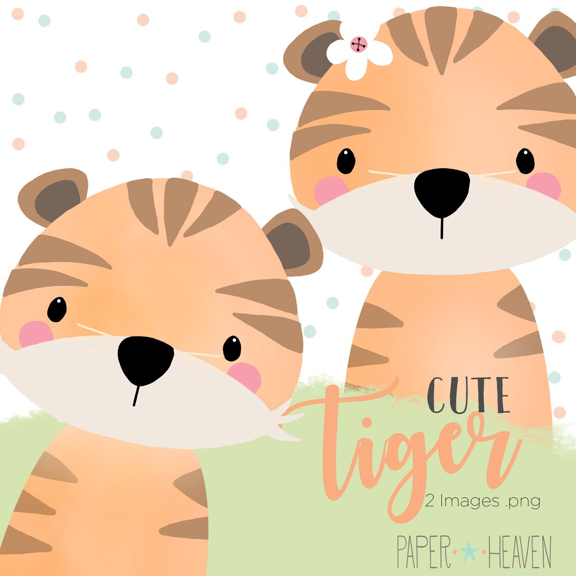 Tiger Clipart Clipart Jungle Clipart Cute Clipart Animal - Etsy