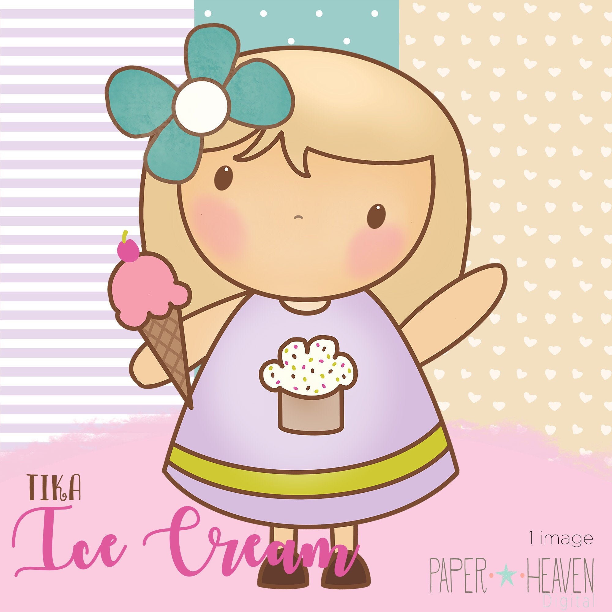Cute Girl Clipart, Ice Cream Clipart, Cupcake Clipart - Etsy