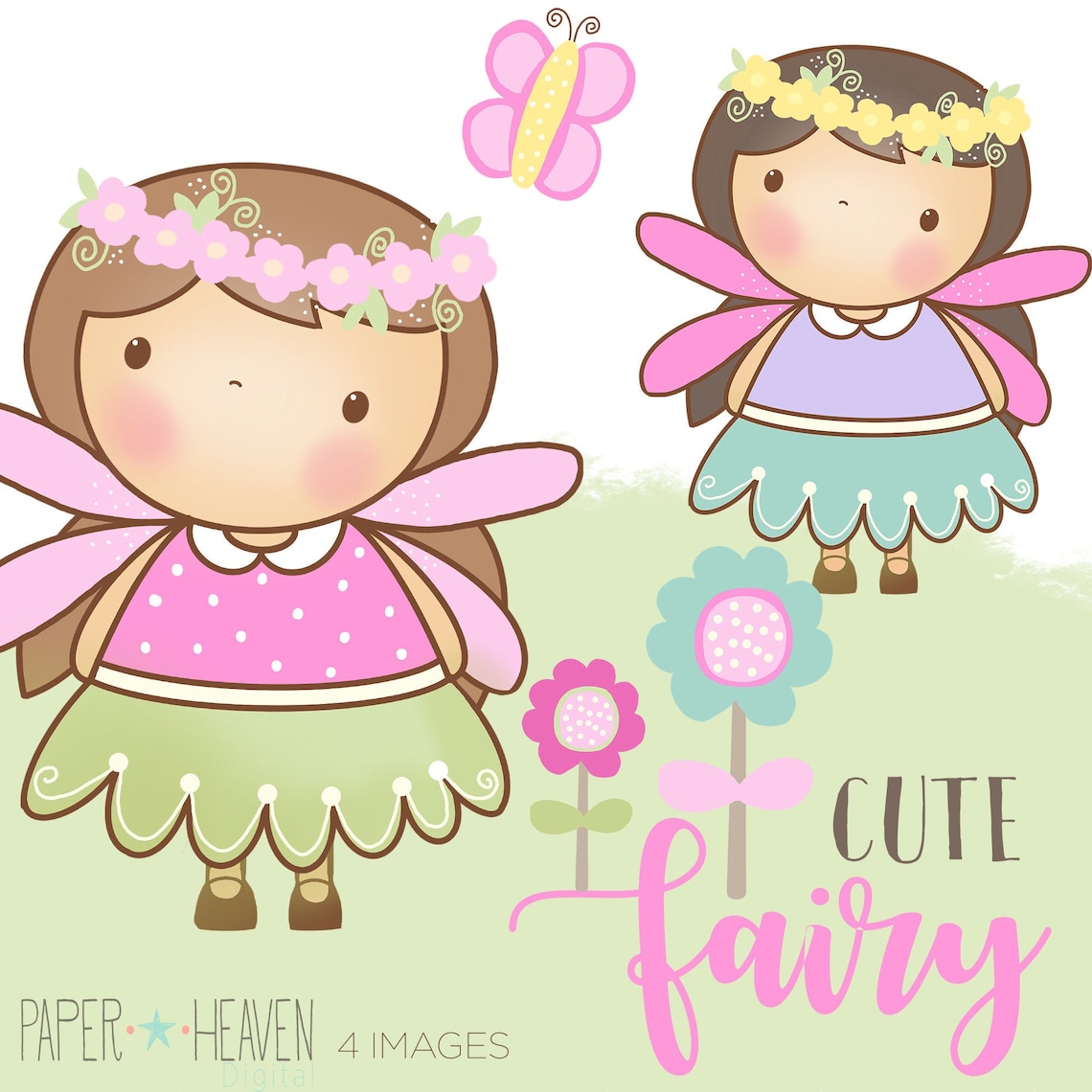 Cute Fairy Clipart Fairy Clipart Cute Girl Clipart | Etsy