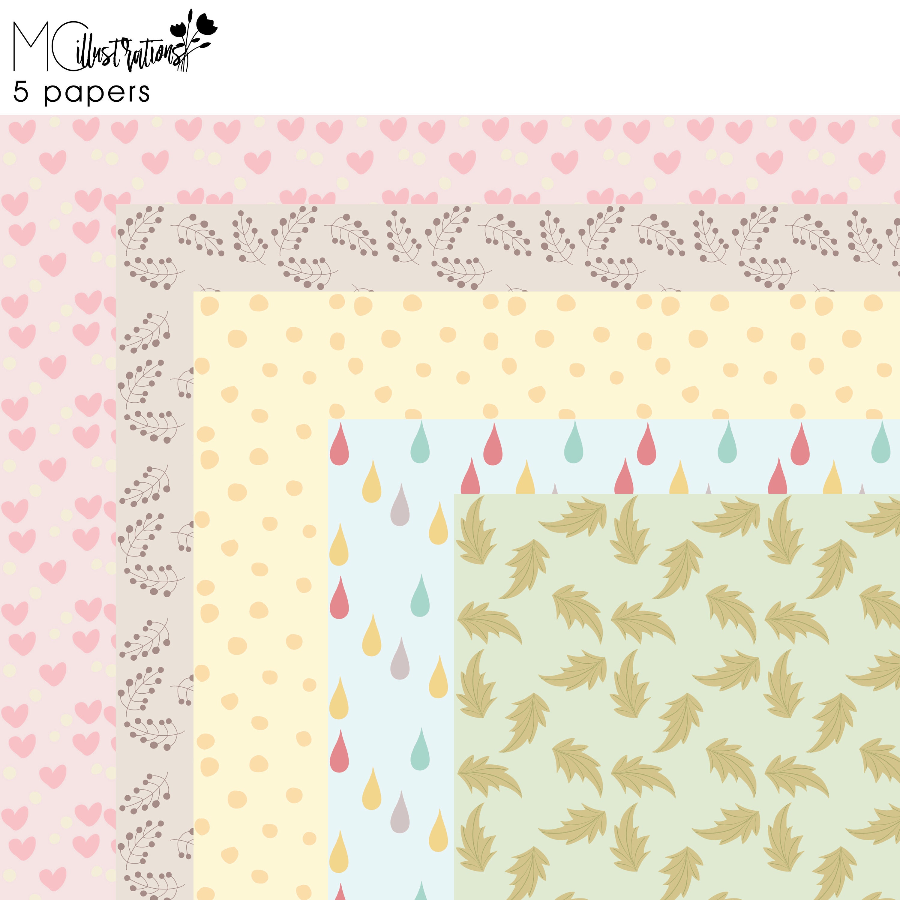 Digital Cute Papers COMMERCIAL USE OK - Etsy UK