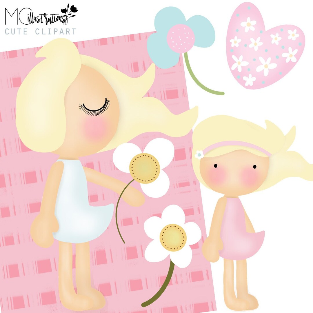 Cute Girl Clipart COMMERCIAL USE OK - Etsy