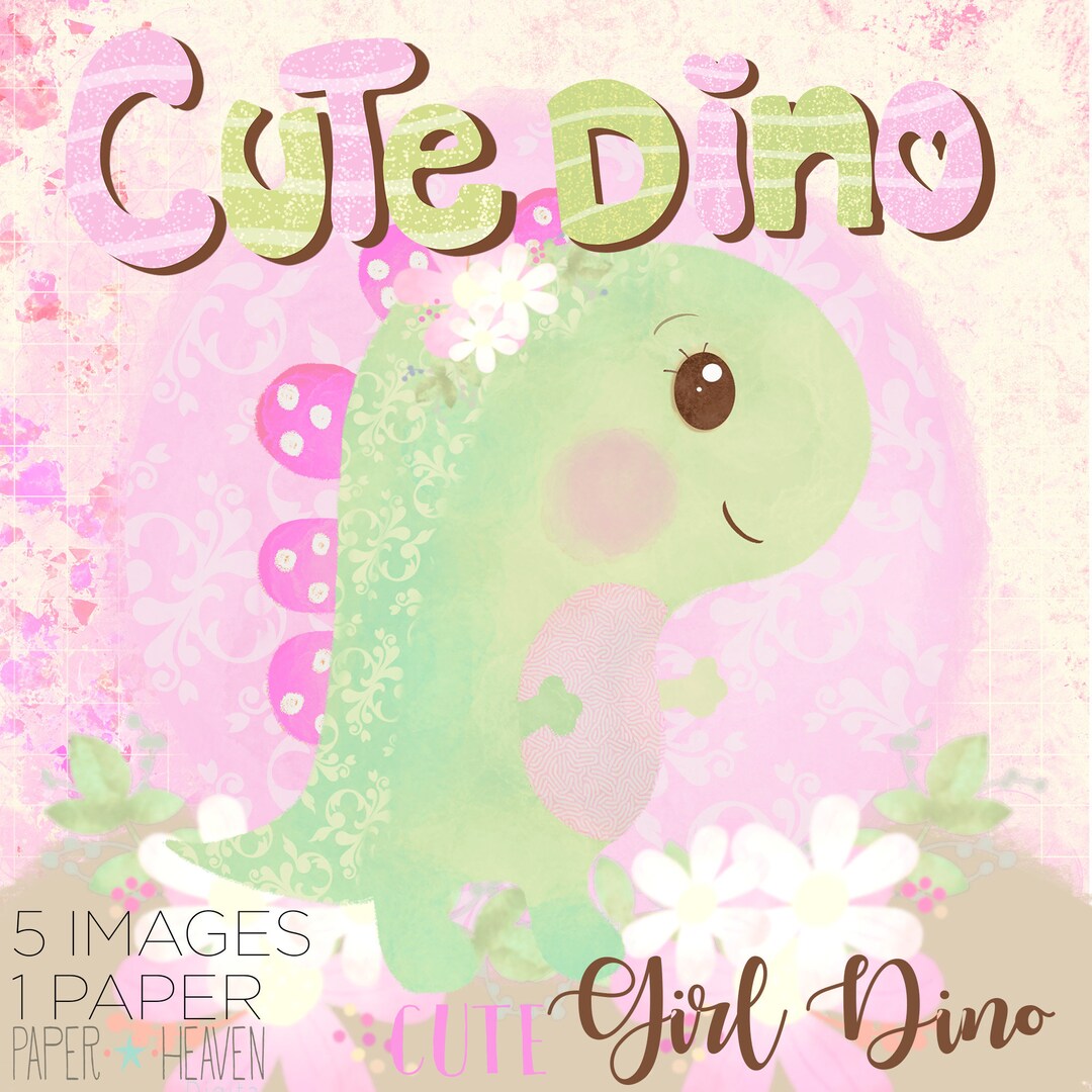 Dinosaur Clipart, Girl Clipart, Cute Clipart - Etsy