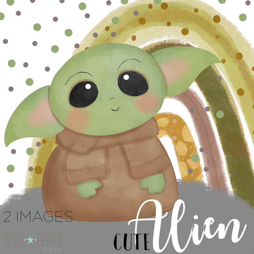 Baby Yoda Clip Art, Png Transparente, Imágenes Prediseñadas, Mandaloriano, Alien Lindo - Etsy