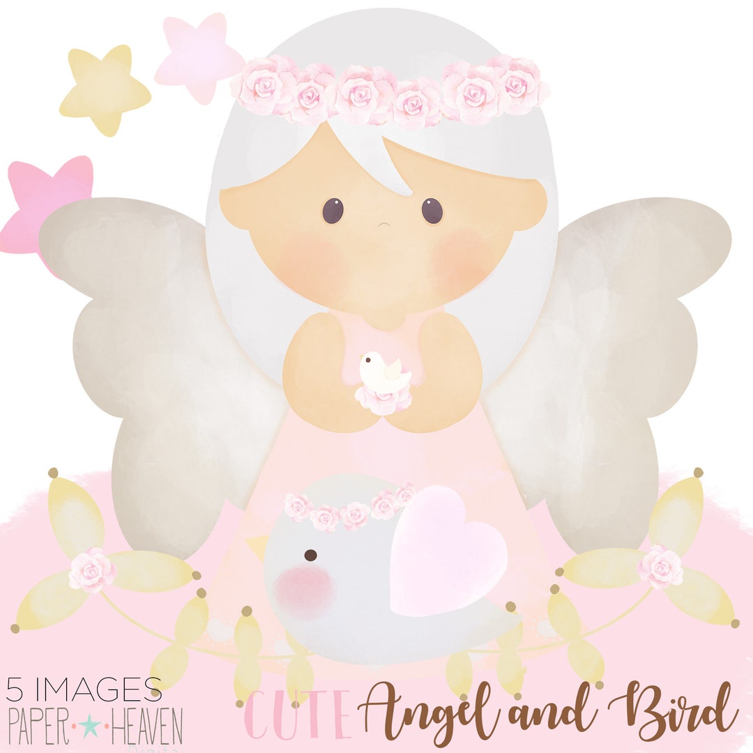 Cute Angel, Girl Angel, Angel, Cute Bird, Bird, Illustration, Digital ...