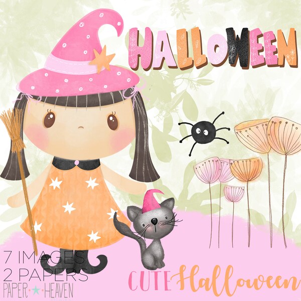 Pink Witch Clipart - Etsy