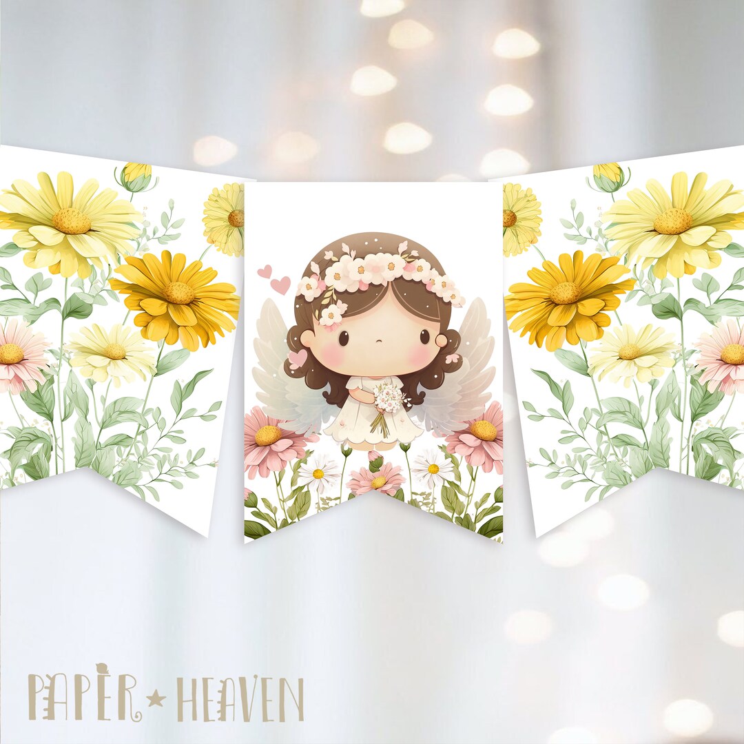 Cute Angel Girl Party Banner Angel Girl Party Any Age Party Banner ...