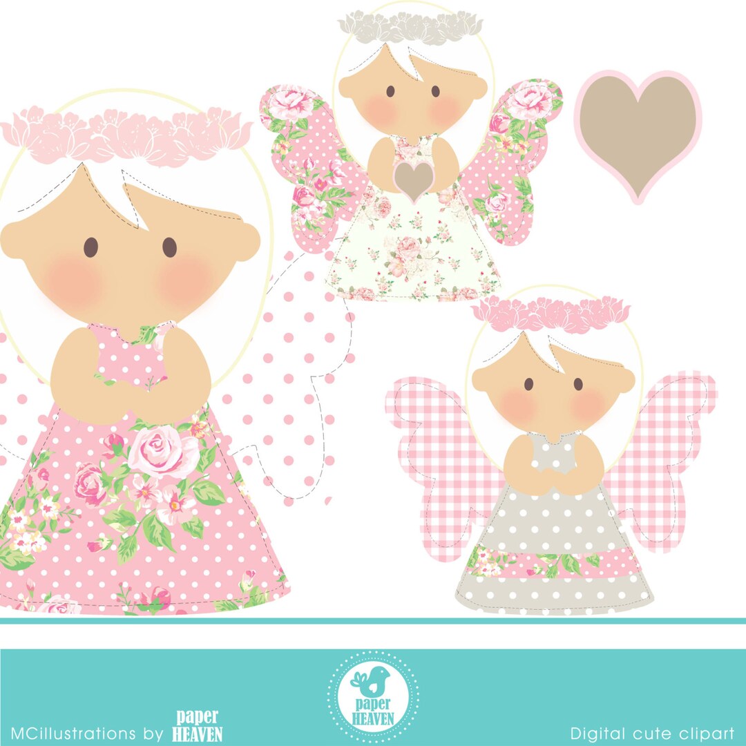 Angel Clipart, Girl Clipart, Communion Clipart, Pink Clipart COMMERCIAL ...