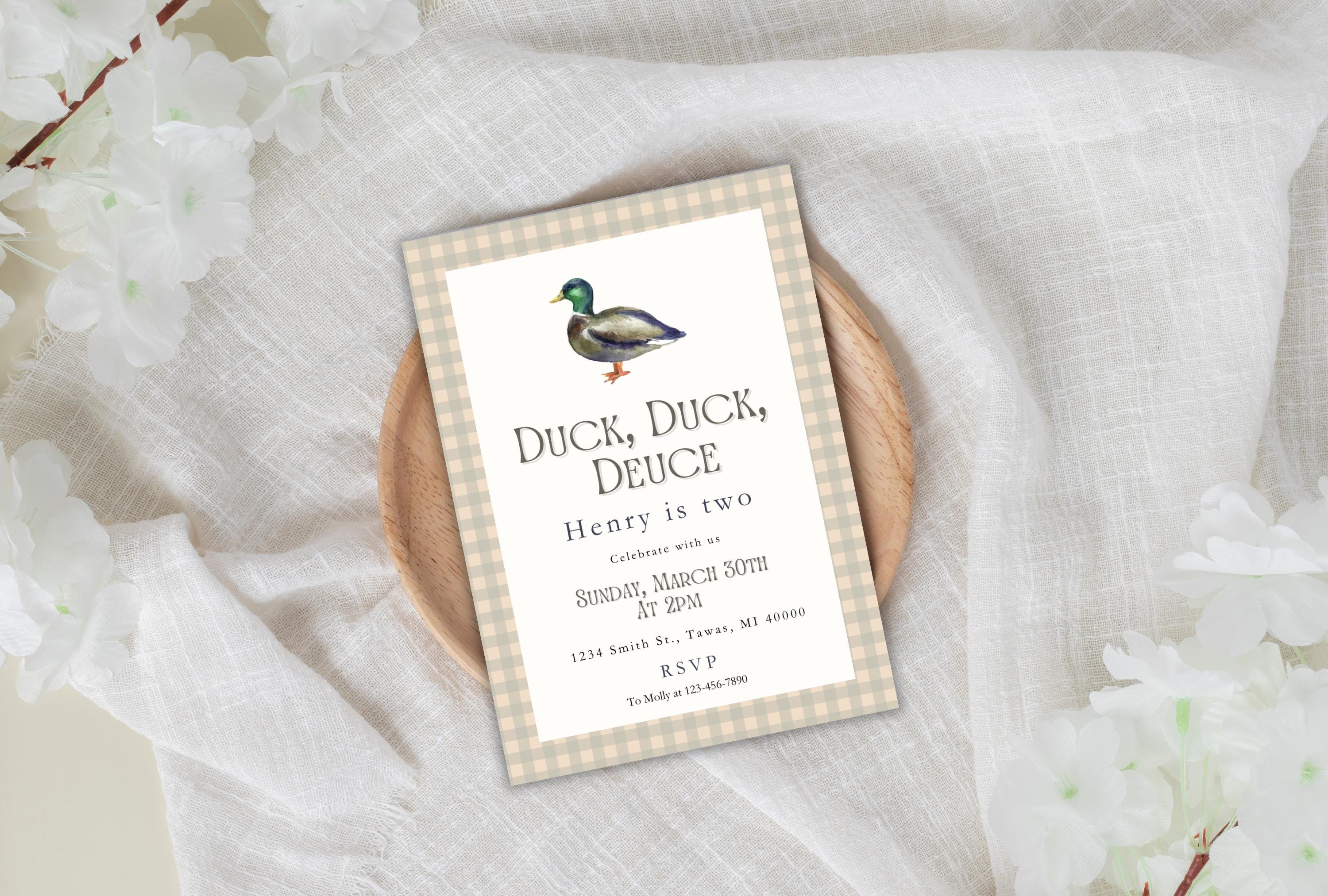 Duck, Duck, Deuce Birthday Invitation - Etsy