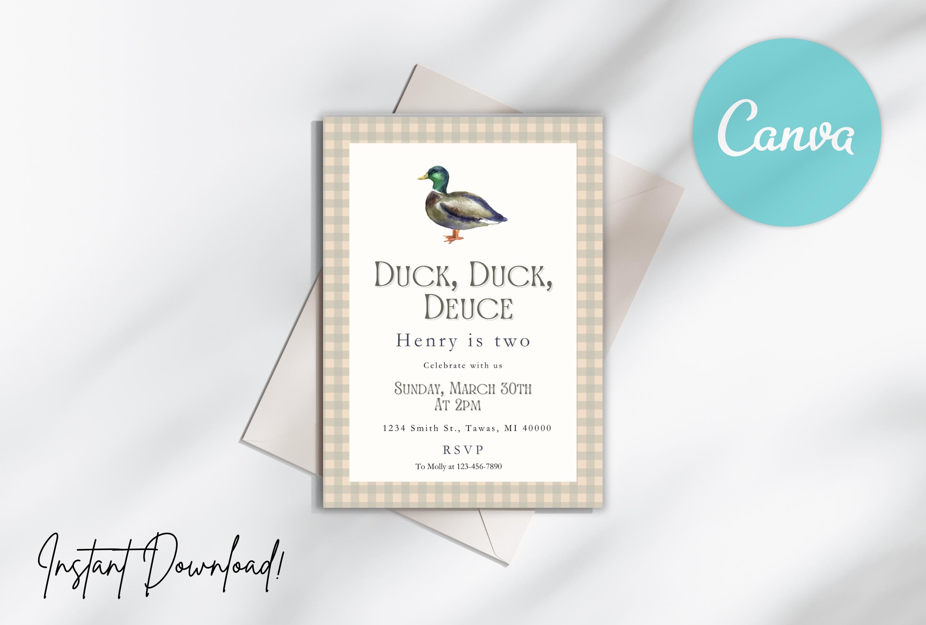 Duck, Duck, Deuce Birthday Invitation - Etsy