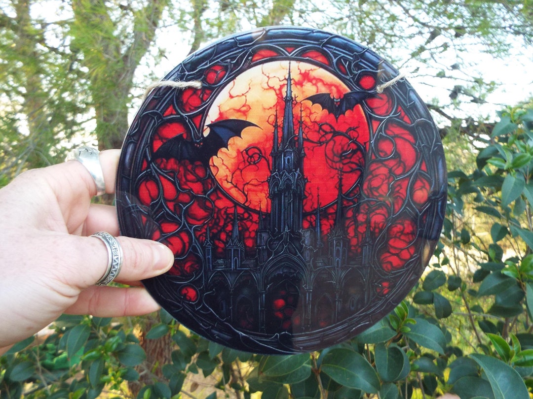 Gothic Castle Sun Catcher: Dracula Vampire Bats Window Decor - Etsy