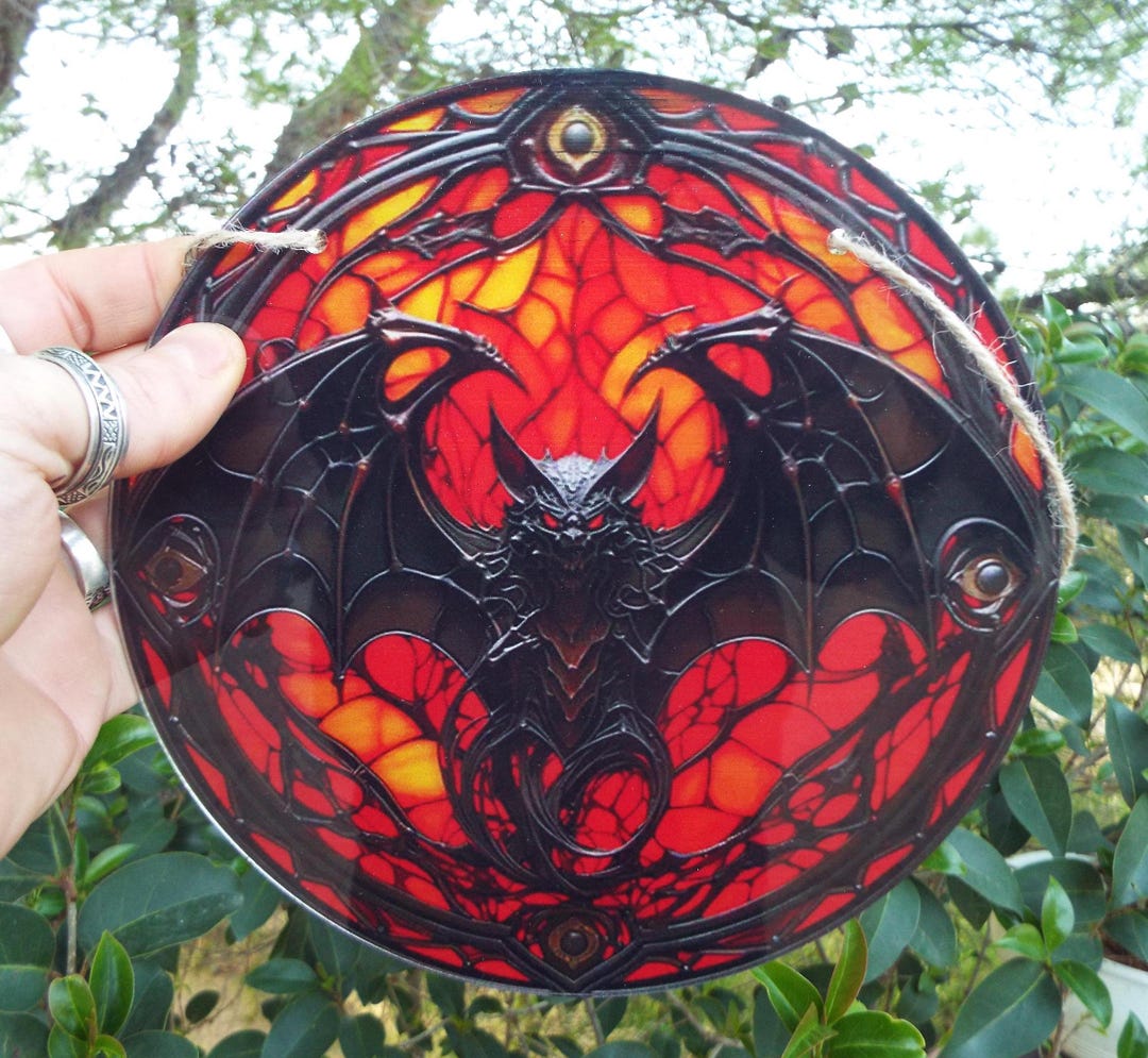 Gothic Vampire Bat Sun Catcher: Dracula Window Decor, Protection Charm ...
