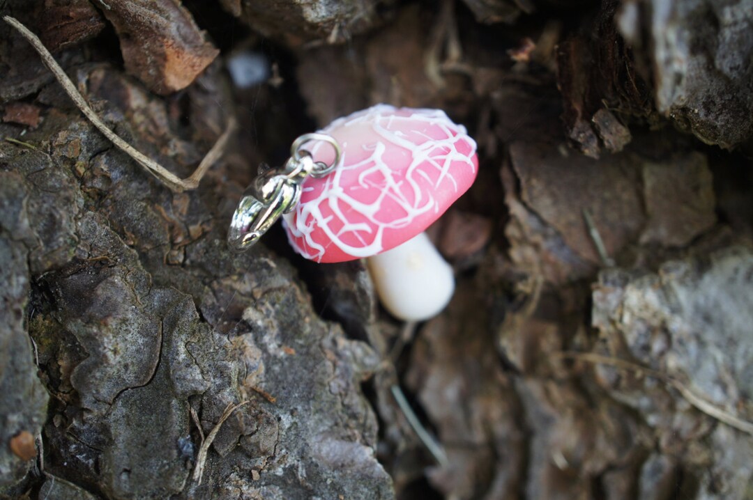 Pink Mushroom Charm, Miniature Food Jewelry, Rhodotus Palmatus Charm - Etsy