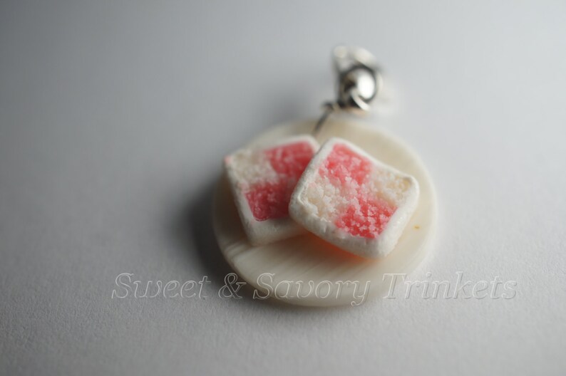 Battenberg Cake Charm, Miniature Food Jewelry, Polymer Clay Food Charm ...