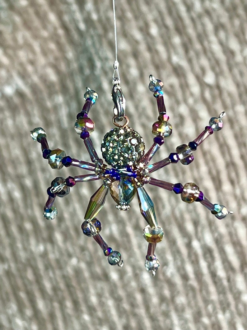 OOAK Beaded Spider Charm Web Puppy Charm Christmas Spider Ornament ...