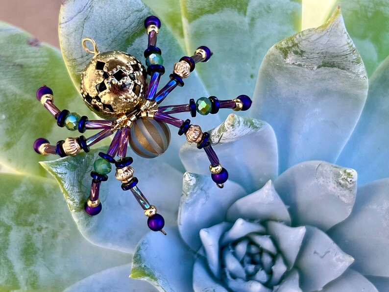OOAK Beaded Spider Charm Web Puppy Charm Christmas Spider Ornament ...