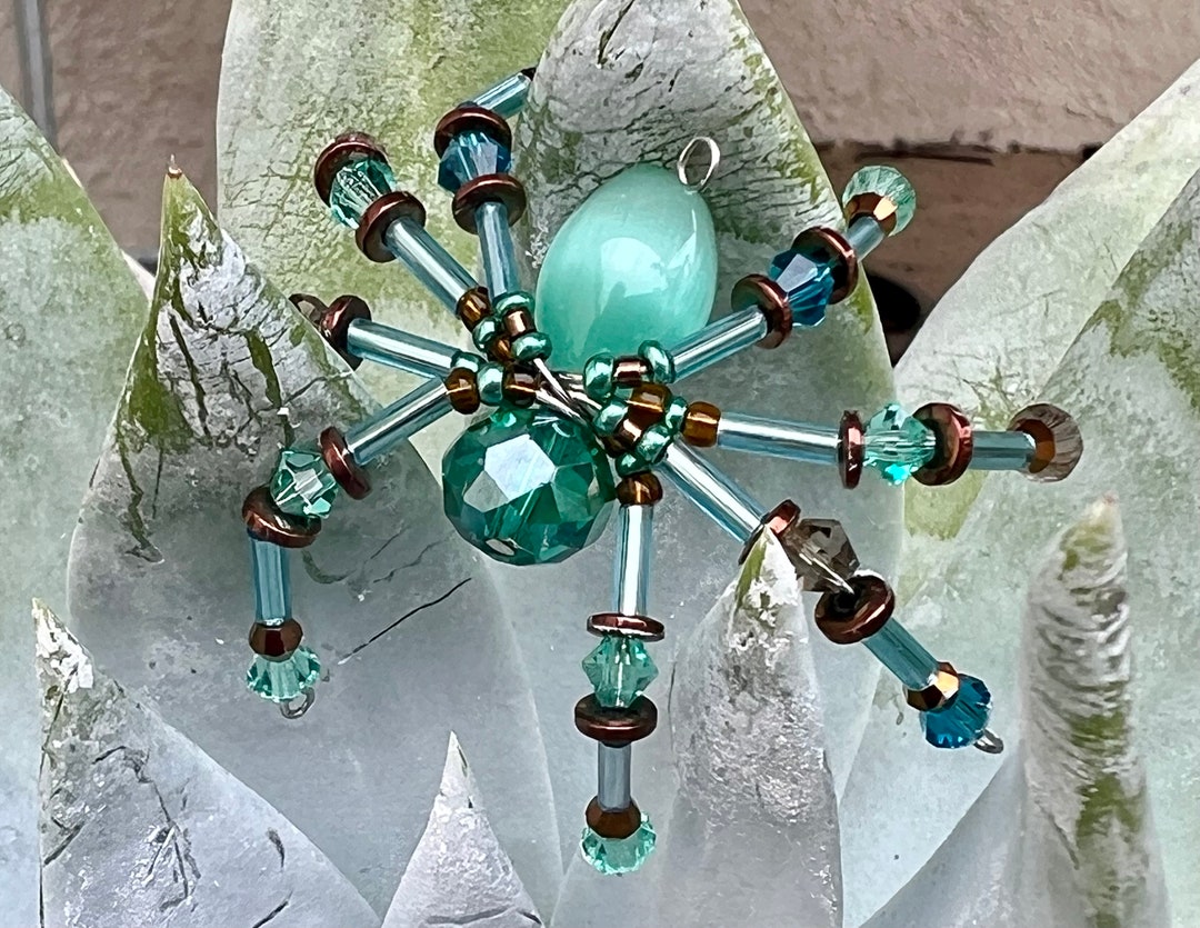 OOAK Beaded Spider Charm Web Puppy Charm Christmas Spider Ornament ...