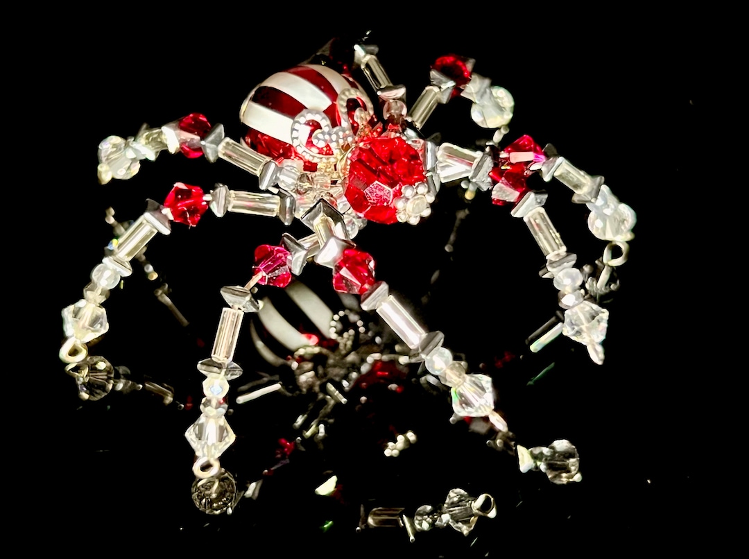 OOAK Beaded Spider Charm Web Puppy Charm Christmas Spider Ornament ...