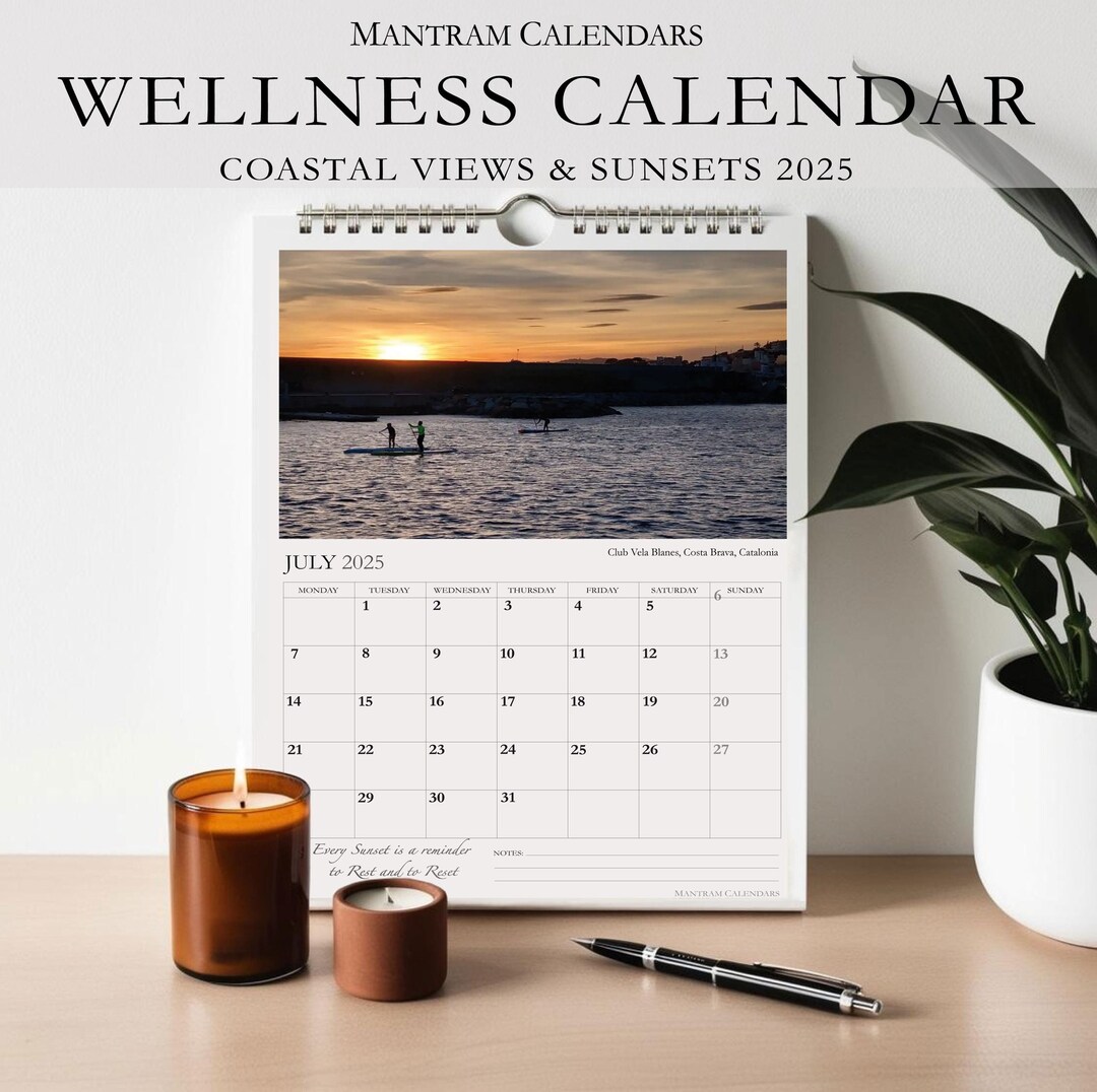 2025 Coastal Calendar Gift. A4 Wellness Calendar. USA and Canada Orders ...