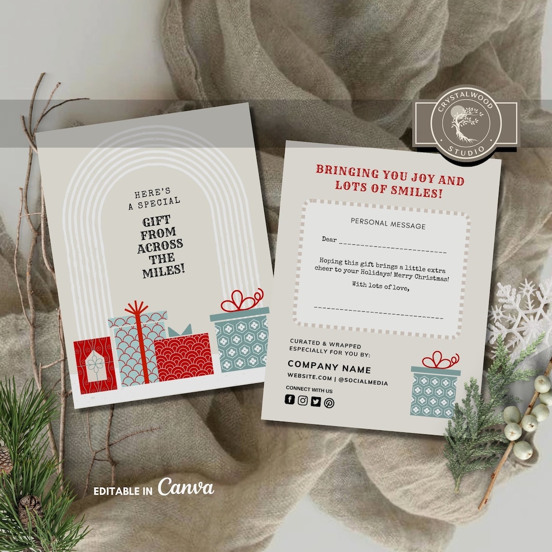 Printable Christmas Insert Card Template Editable Custom - Etsy