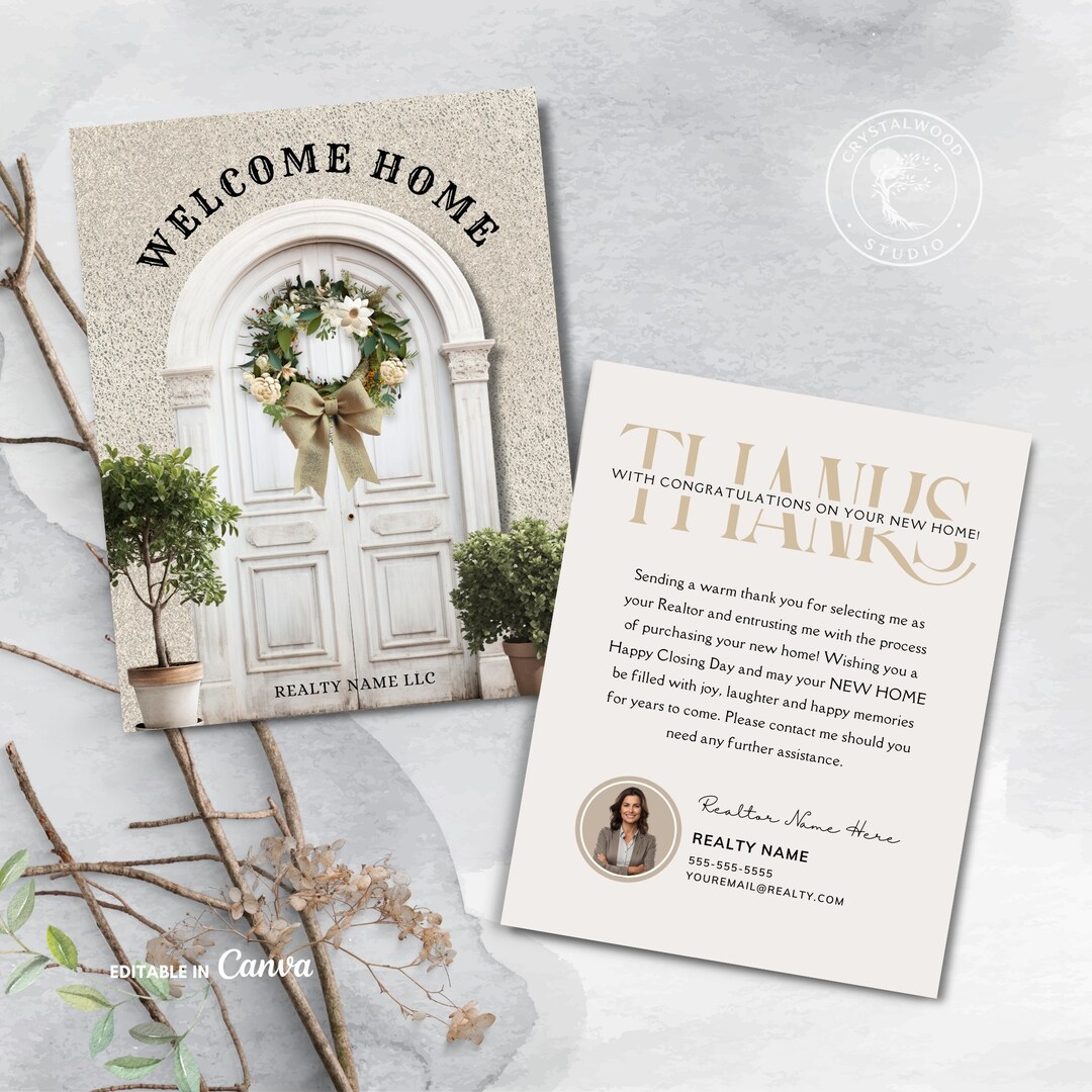 Home Closing Day Congratulations From Realtor Card Template, Editable ...