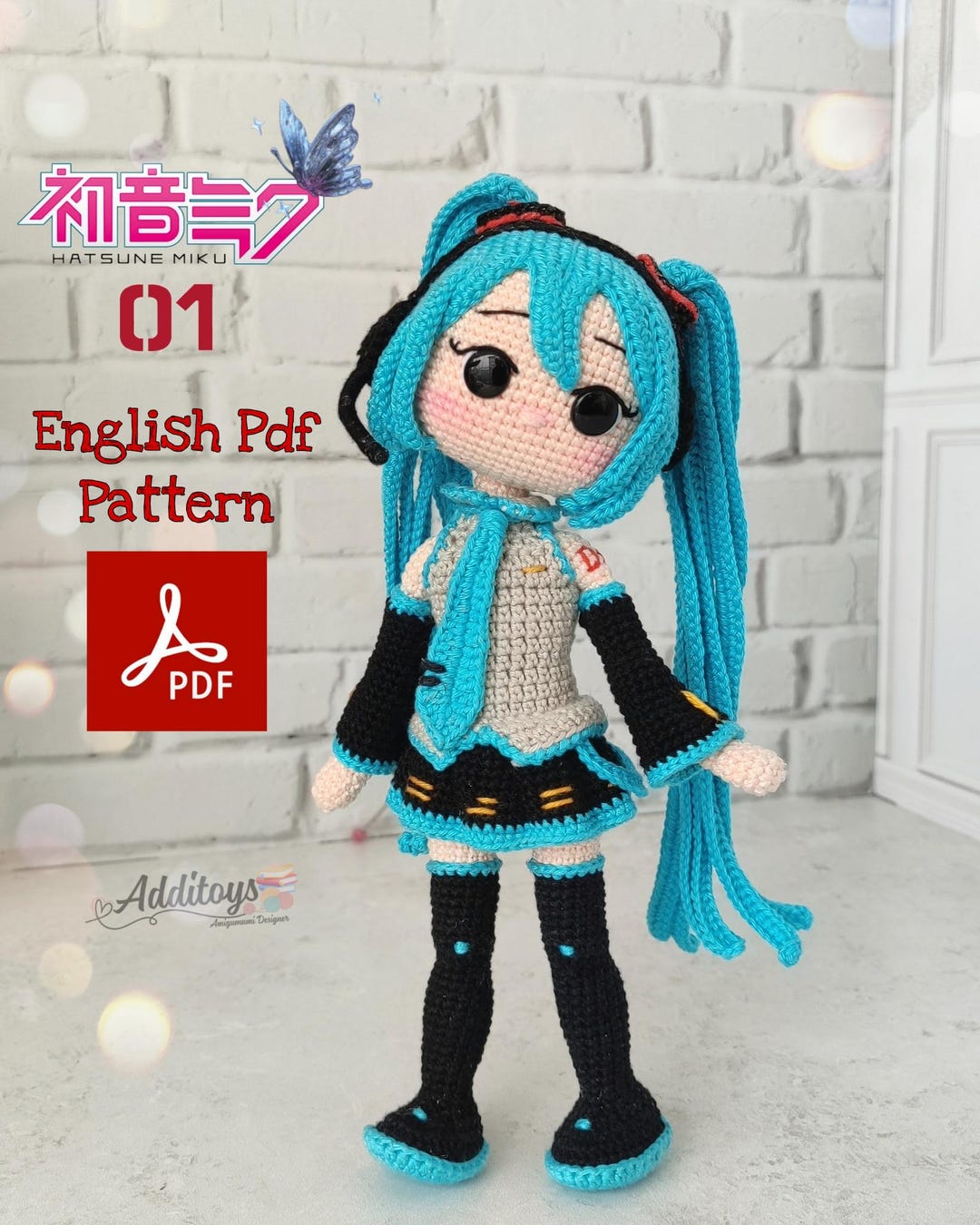 Hatsune Miku Crochet Doll Pattern, Amigurumi Tutorial (PDF Pattern) - Etsy