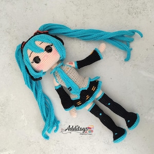 Hatsune Miku Crochet Doll Pattern, Amigurumi Tutorial (PDF Pattern) - Etsy