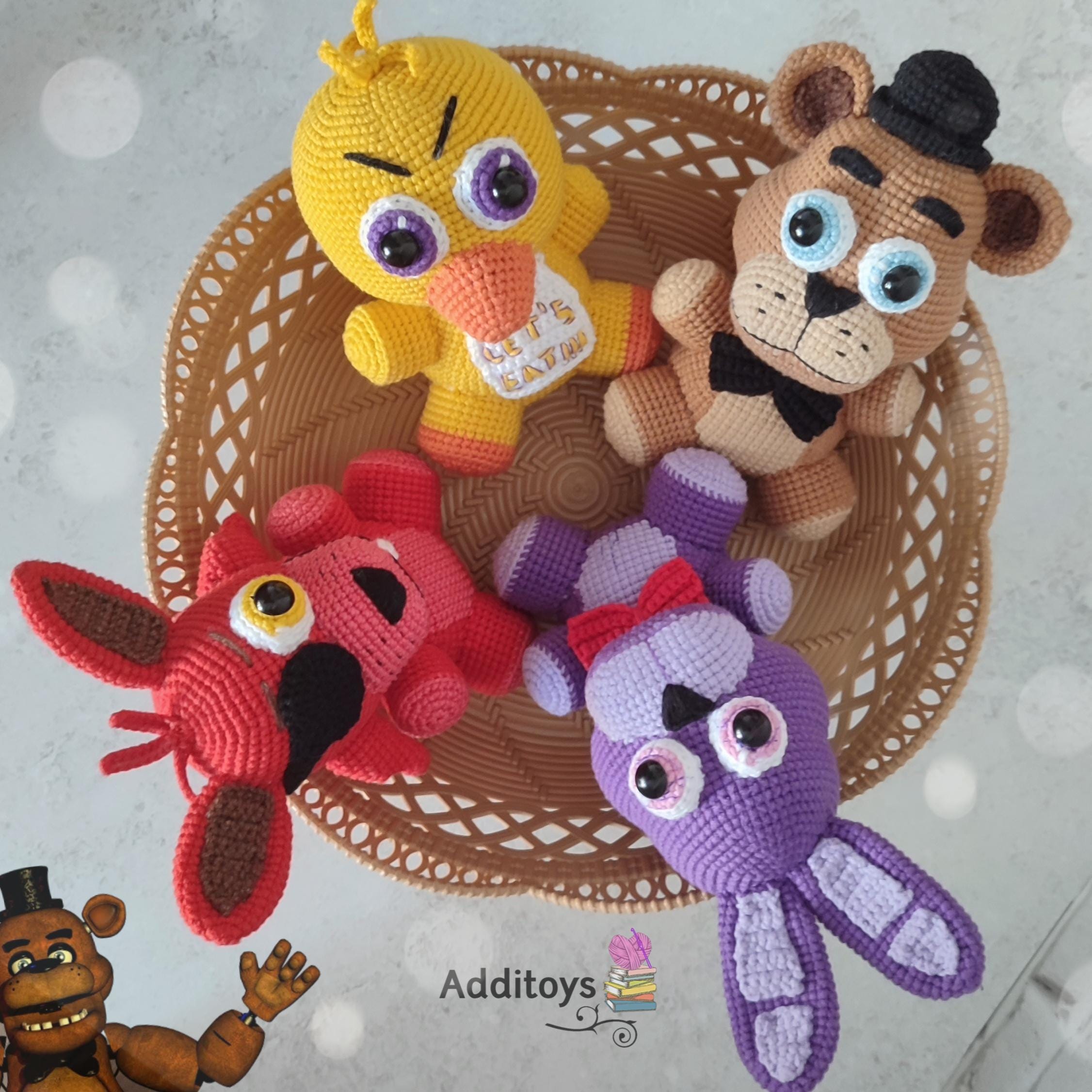 Five Night at Freddy’s CROCHET PATTERN, Glamrock Freddy Fazbear, Toy Chica, Fnaf Foxy, Fnaf ...