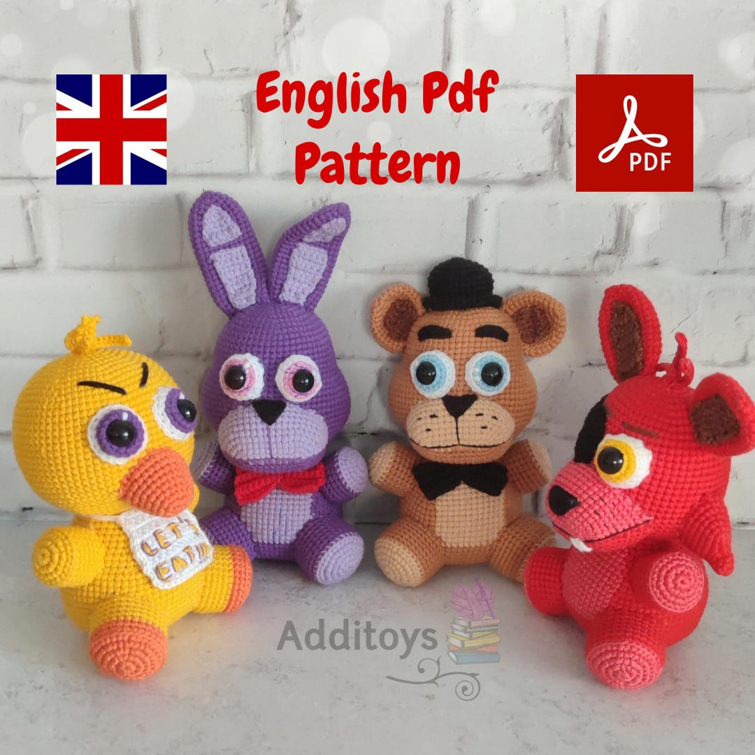 Five Night at Freddy’s CROCHET PATTERN, Glamrock Freddy Fazbear, Toy Chica, Fnaf Foxy, Fnaf ...