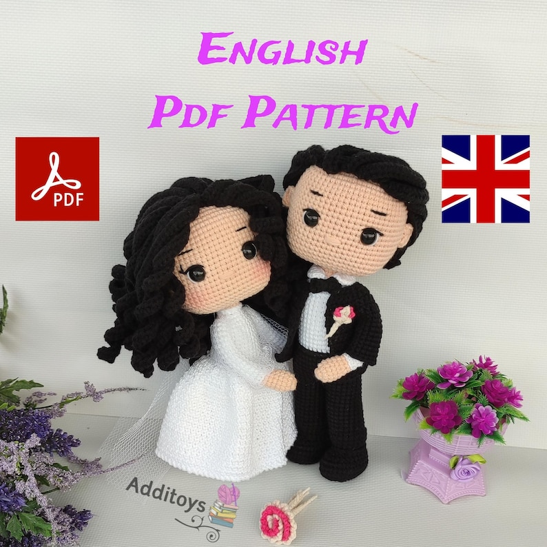 Crochet Pattern Bride and Groom Doll, Amigurumi Pattern for Wedding - Etsy