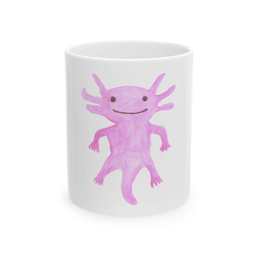 Whimsical Axolotl Ceramic Mug, Cute Animal Coffee Cup, Gift for Axolotl ...