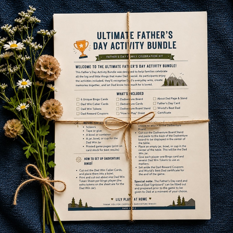Ultimate Father's Day Activity Bundle | Family Games, Keepsakes ...