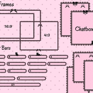 Black Pink Cat Stream Pack Vtuber Twitch, Star Celestial Stream Overlay ...