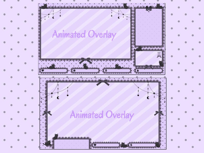 Stream Overlay Purple Package for Girl Vtuber - Etsy