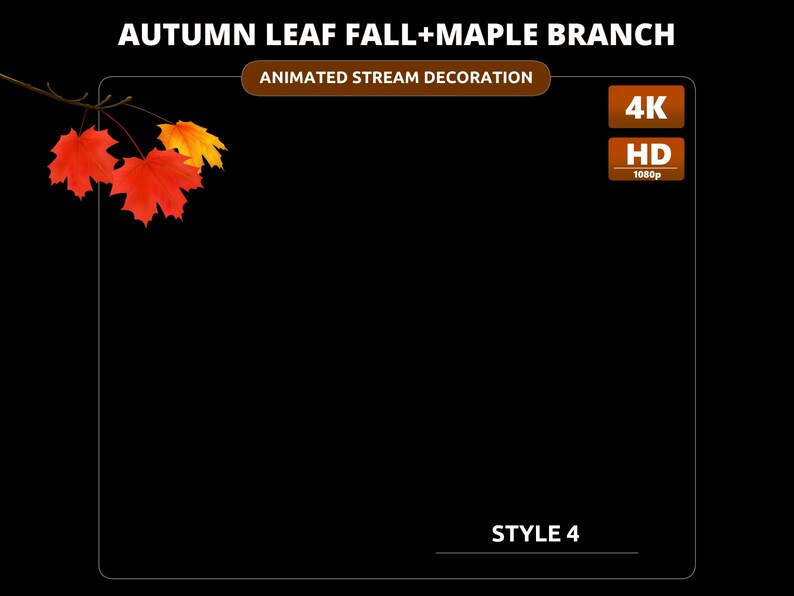 Autumn Leaf Fall + Animated Maple Branch - Red Orange Autumn Fall ...