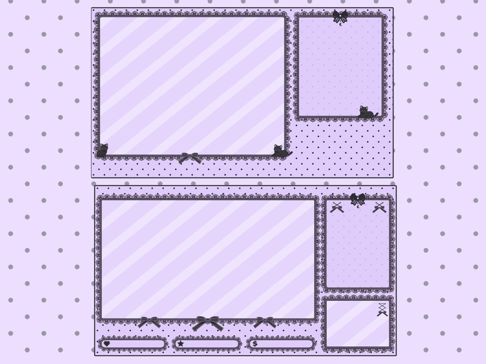 Stream Overlay Purple Package for Girl Vtuber - Etsy