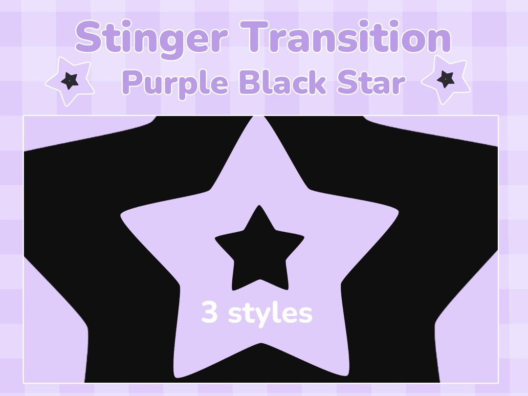 Stinger Transition Purple Black Star Transition Twitch, Animated Star ...