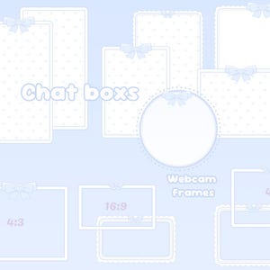Animated Stream Overlay Package- Blue Ribbon Coquette Bow: Blue Soft ...
