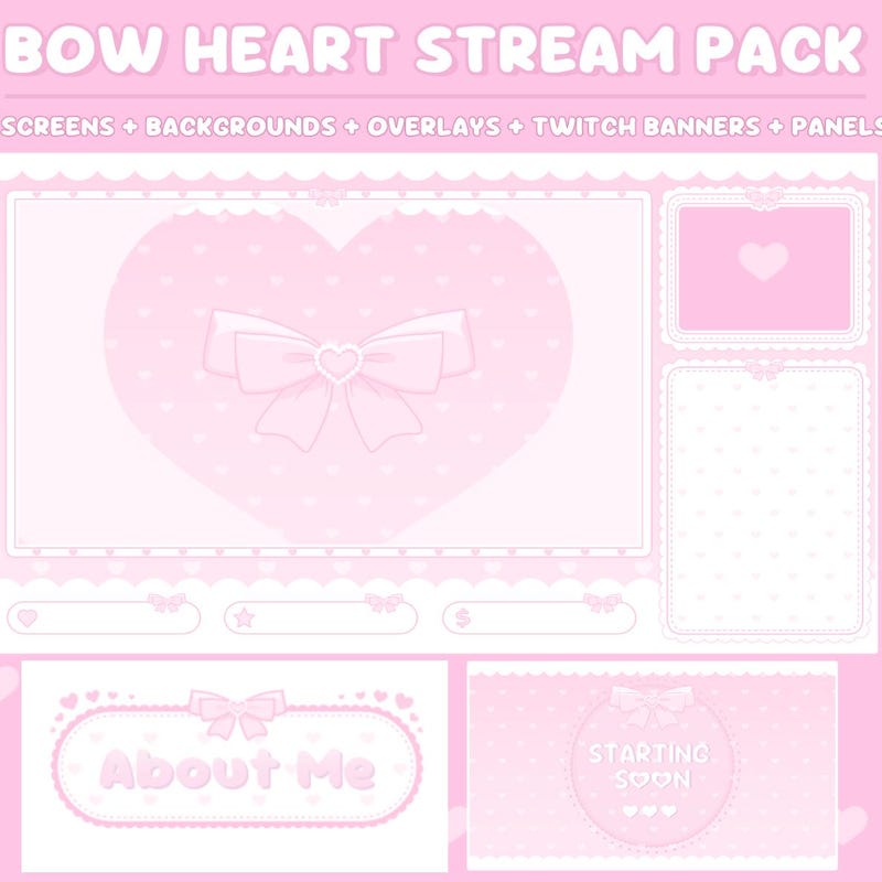 Coquette Twitch Overlay - Etsy