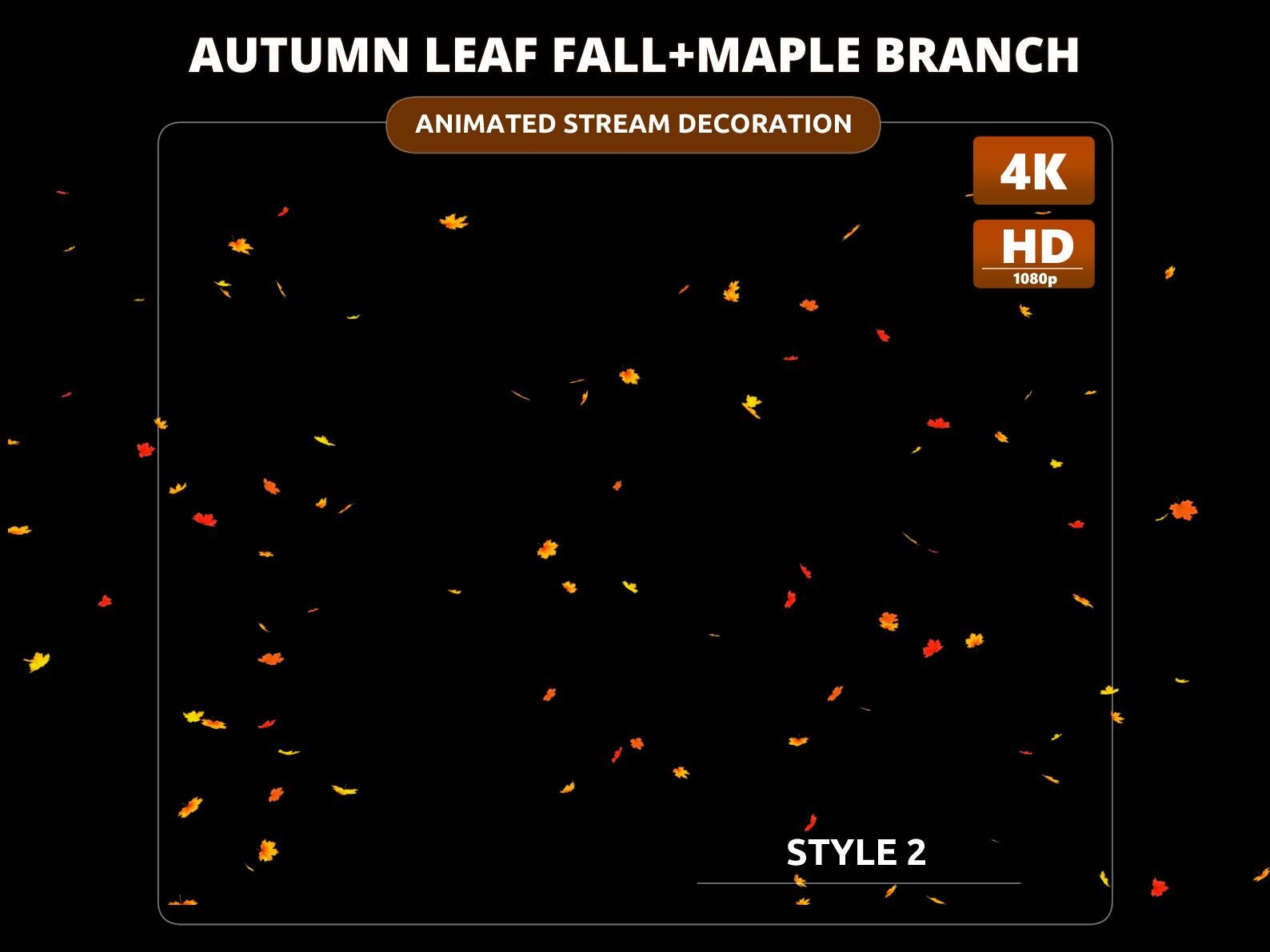 Autumn Leaf Fall + Animated Maple Branch - Red Orange Autumn Fall ...