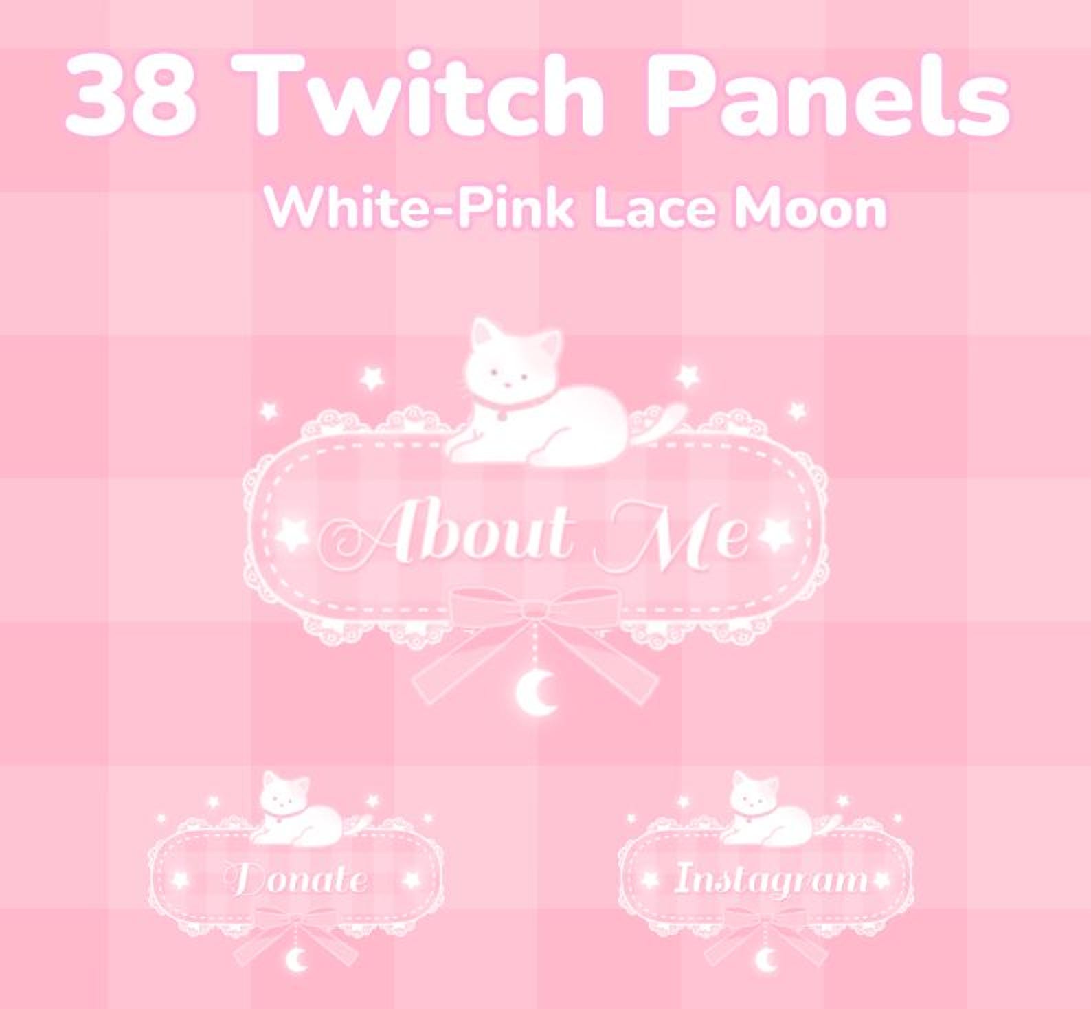 Pink Star Moon Cat Twitch Panels (digital Download) - Etsy