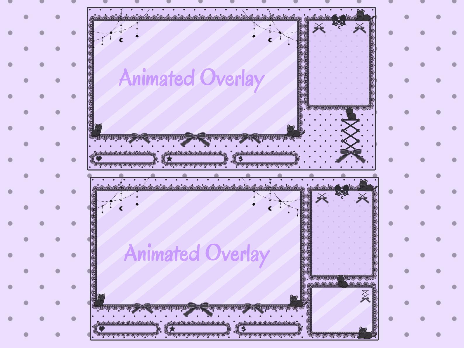 Stream Overlay Purple Package for Girl Vtuber - Etsy