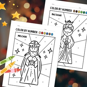 Dia De Reyes Color by Number, Kids Christmas Activity, Three Wise Men ...