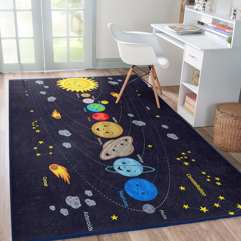Solar System Space Rug - Etsy