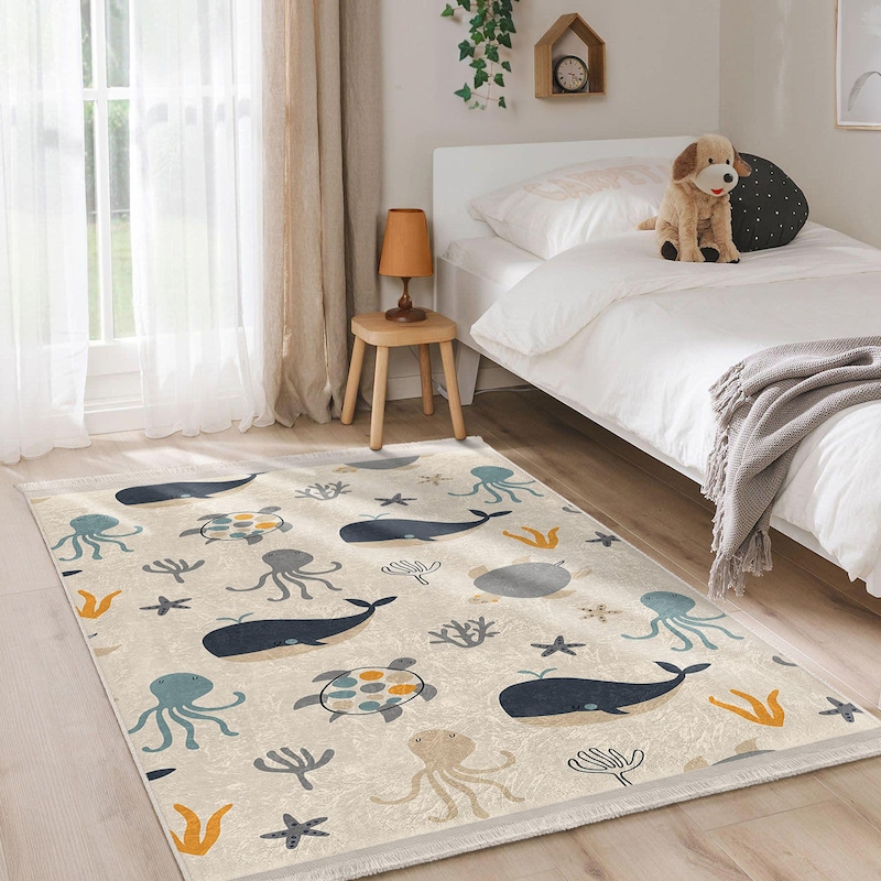 Ocean Nursery Rug Girl - Etsy