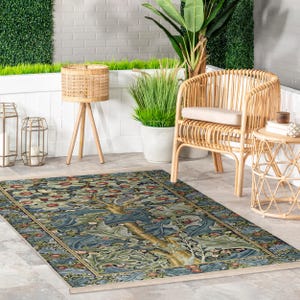 Morris Art Blue Historical Area Rug - William Lush Foliage Intricate ...