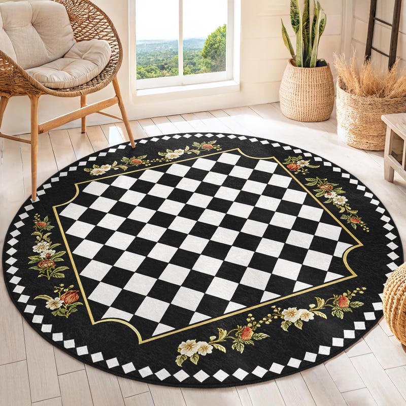 Checkered Rug - Etsy