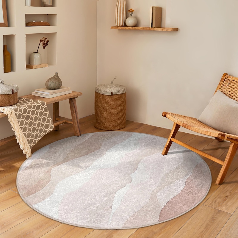 Round Cream Rug - Etsy